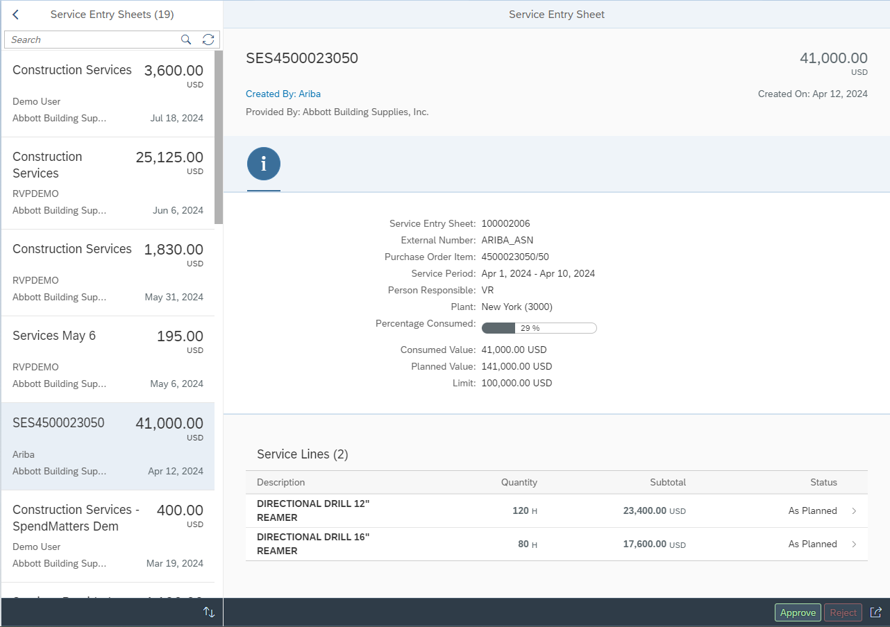 How to Accept a Service Entry Sheet on SAP
